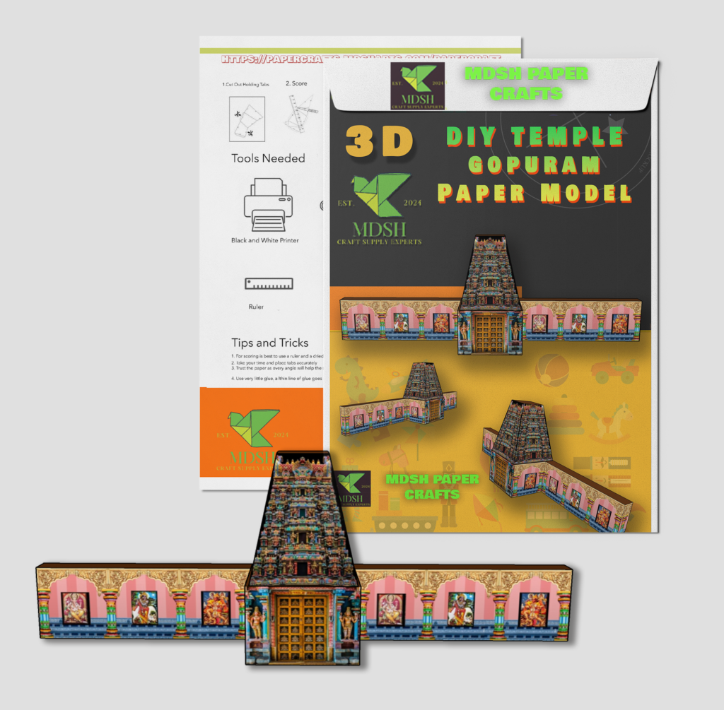 3D Famous South India Temple Paper Model Kit – MDSH Paper Crafts